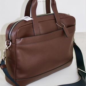 Coach | Bags | Coach Brown Leather Hamilton Briefcase New | Poshmark